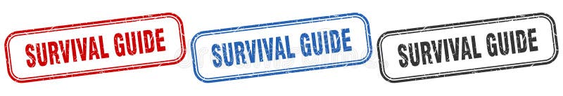 Survival Guide Square Isolated Sign Set. Survival Guide Stamp Stock ...