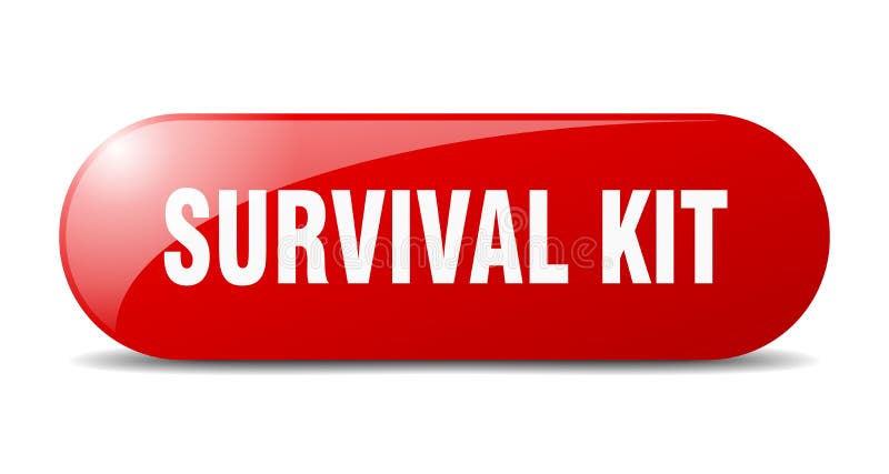 Survival Kit Button. Sticker. Banner. Rounded Glass Sign Stock Vector ...