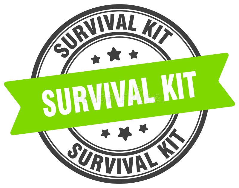 Survival Kit Round Stamp with Ribbon. Label Sign Stock Vector ...