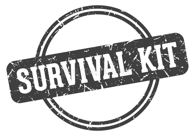 Survival kit stamp stock vector. Illustration of round - 365330184