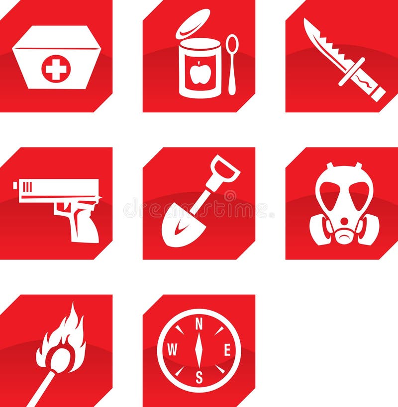 Survivalist icons stock vector. Illustration of survivalist - 24922335