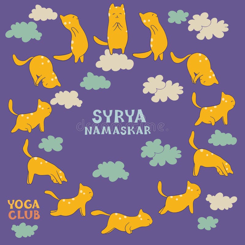 Surya namaskar ilustração do vetor. Ilustração de cartoon - 54412479