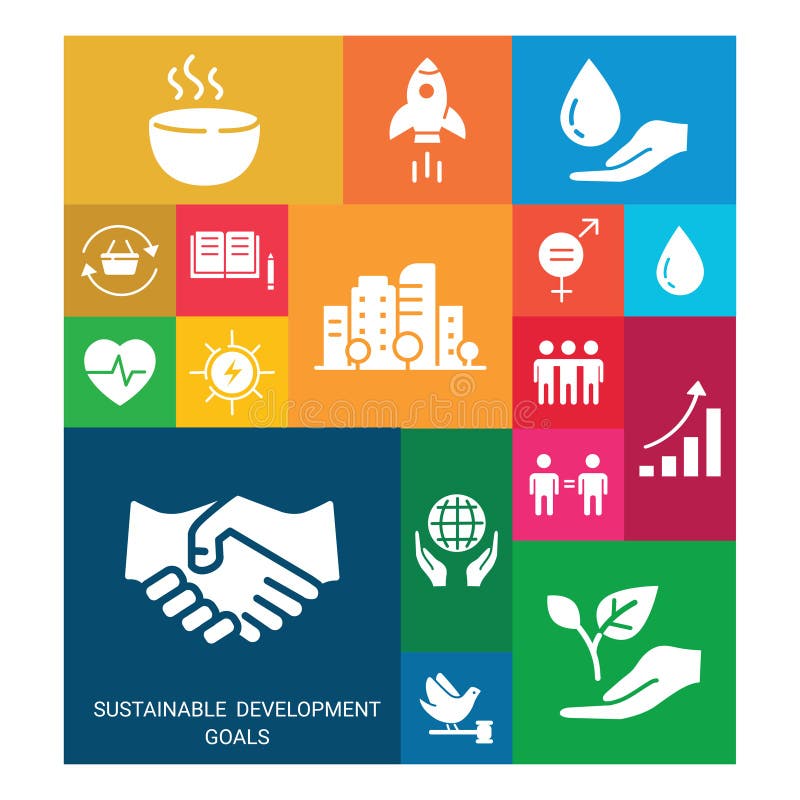Icons Set .Sustainable Development Goals. Stock Vector - Illustration ...