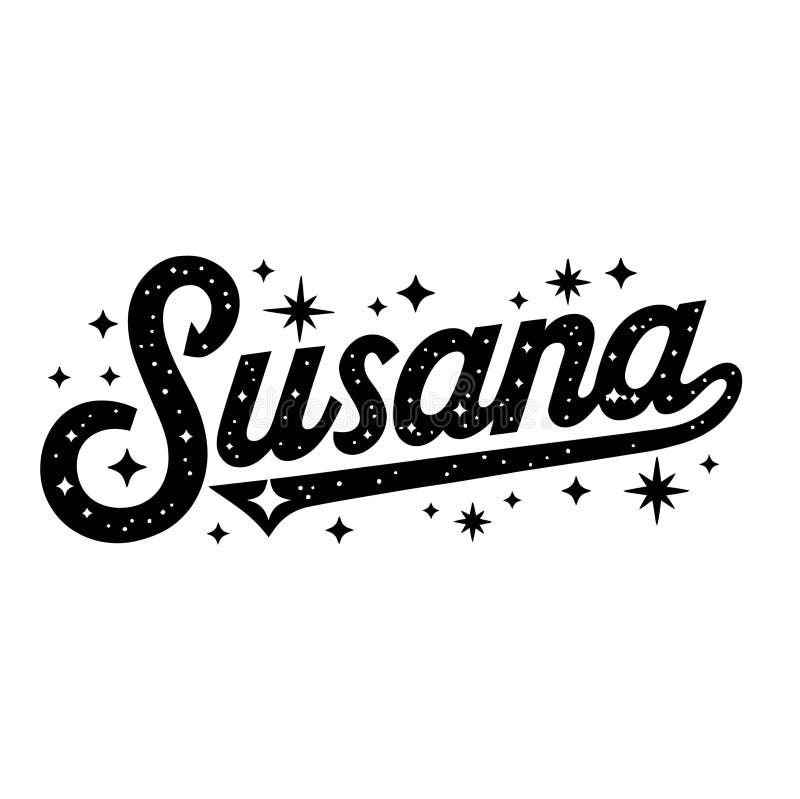 Susana is Written in a Stylized Script Font with Decorative Stars ...