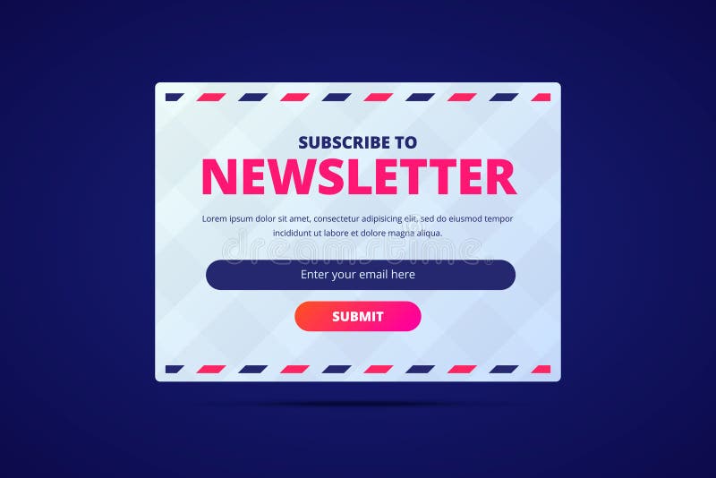 Suscriba A La Tarjeta Del Hoja Informativa Con La Entrada Del Correo