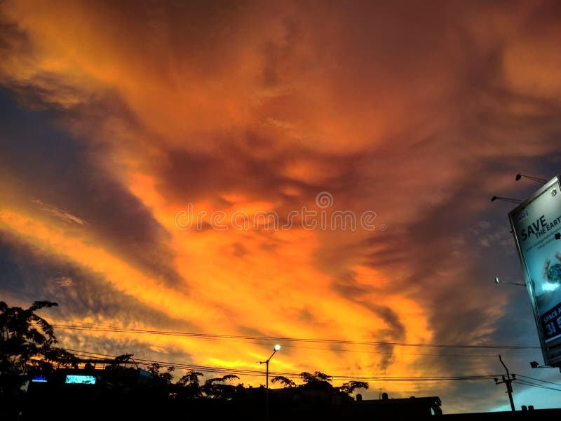 Suset editorial stock photo. Image of beutiful, petang - 112673138