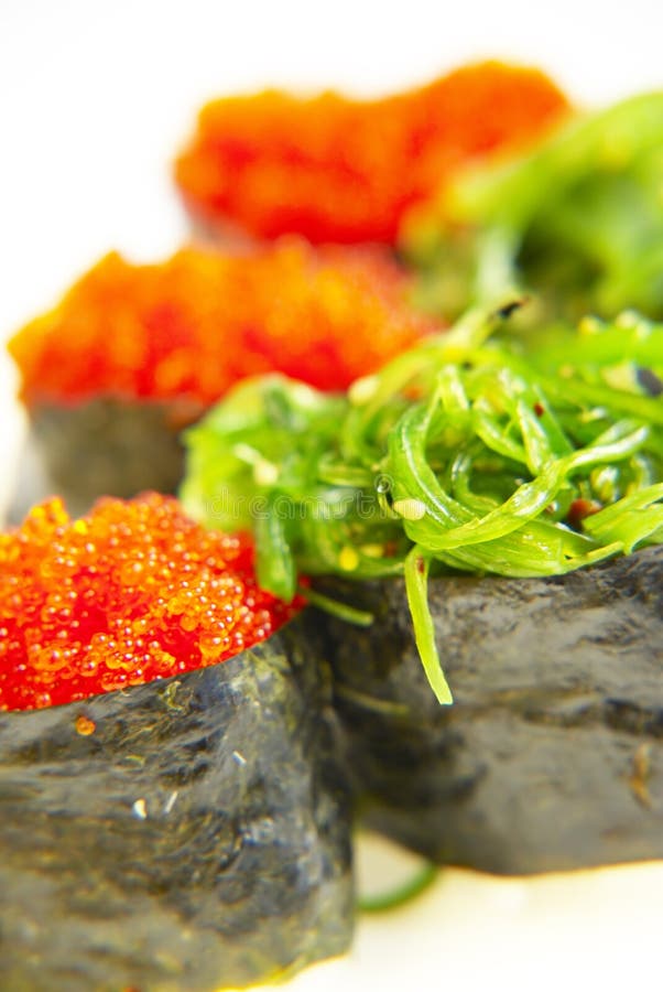 Salmon roe hand roll sushi stock image. Image of object - 1103645