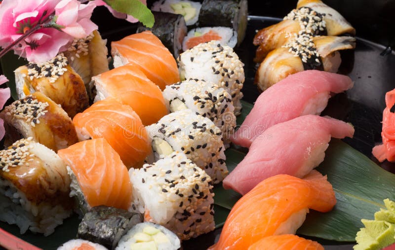 Sushi assorti stock photo. Image of health, cuisine, plate - 33992368