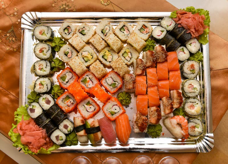 Maki sushi stock photo. Image of platter, sampler, asian - 15441438