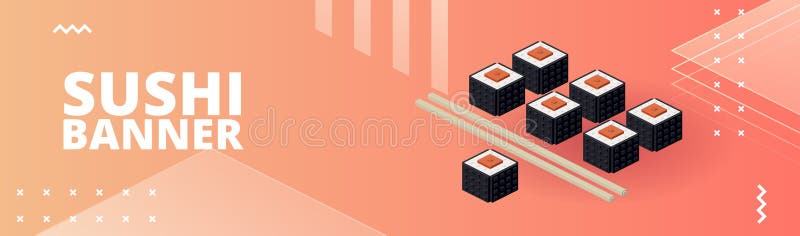 Sushi Banner for Print and Design. Vector Illustration. Stock Vector ...