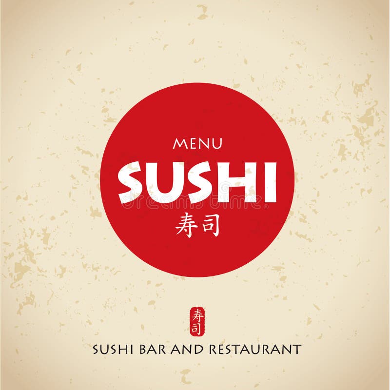 Vintage Sushi Bar Poster. stock vector. Illustration of food - 33926556