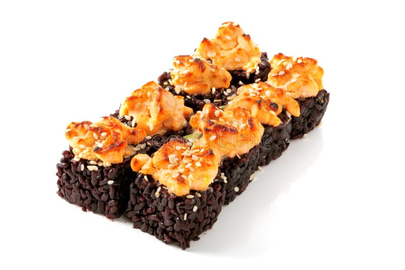 Sushi with black rice stock photo. Image of maki, delicious - 33555692