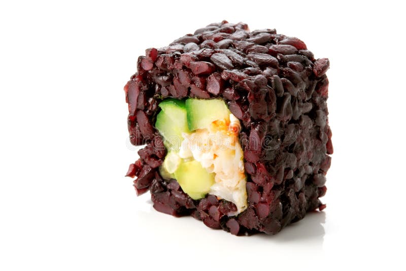 Sushi with black rice stock photo. Image of food, isolated - 33555854