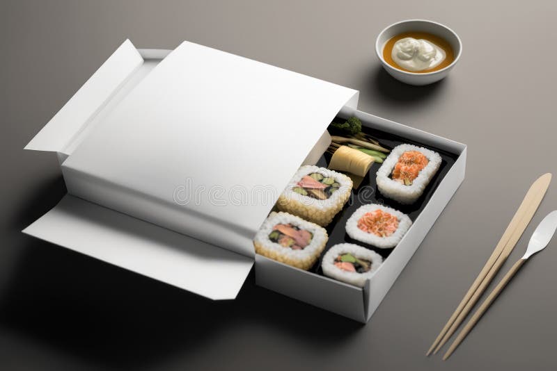 Sushi Branding and Packaging Mockup. AI Generation Stock Illustration ...