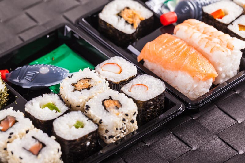 Sushi buffet stock image. Image of maki, bento, asian - 57753375