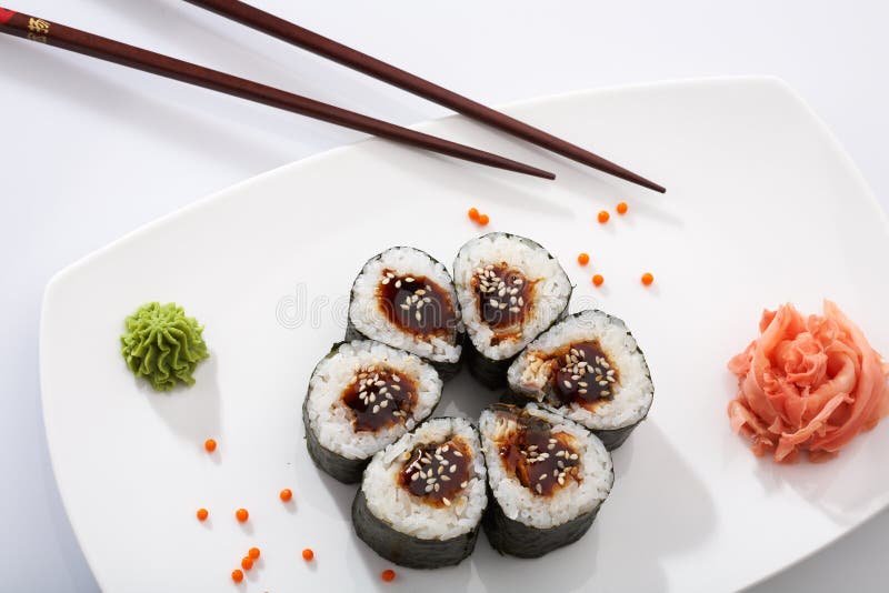 Sushi stock photo. Image of eating, isolated, food, ethnicity - 68285188