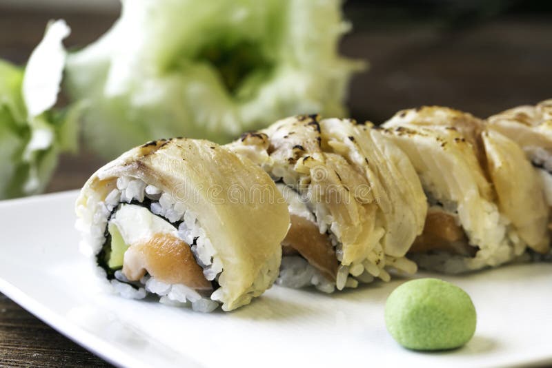 Sushi with Cheese and Cheese Stock Image - Image of maguro, delicious ...