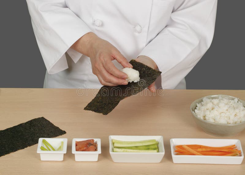 Sushi chef at work stock photo. Image of chef, healthy - 131576922