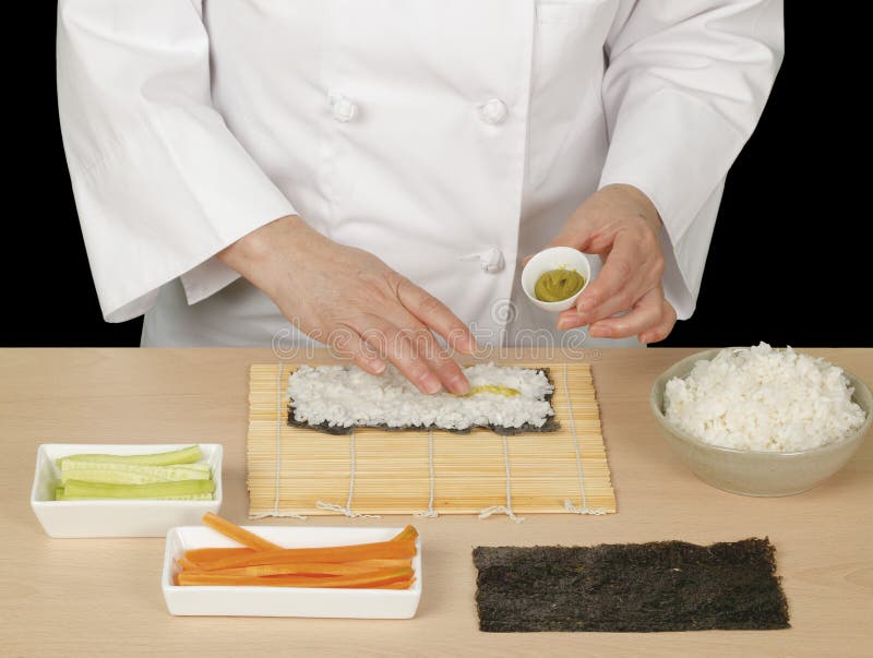 Sushi chef at work stock image. Image of cuisine, making - 131576889