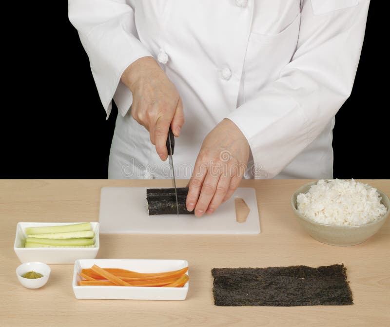 Sushi chef at work stock image. Image of japanese, healthy - 131576801