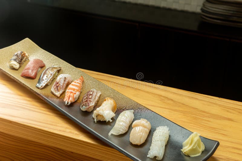 Sushi Cooked by Japanese Sushi Chefs Stock Image - Image of seafood ...