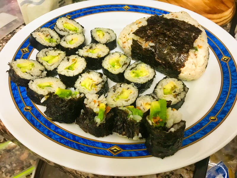Sushi Coreano Pronto Para Comer Gimbap Chamado Imagem de Stock - Imagem ...