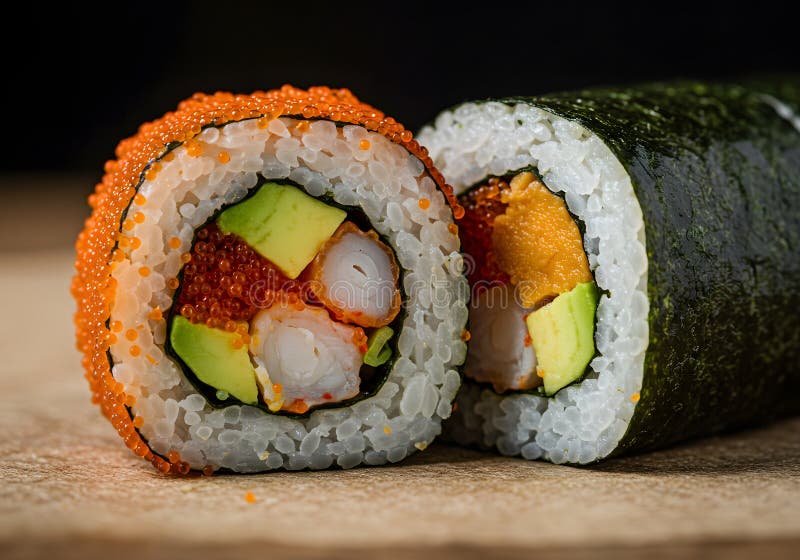 Sushi Cross Section stock image. Image of bite, crab - 381817361