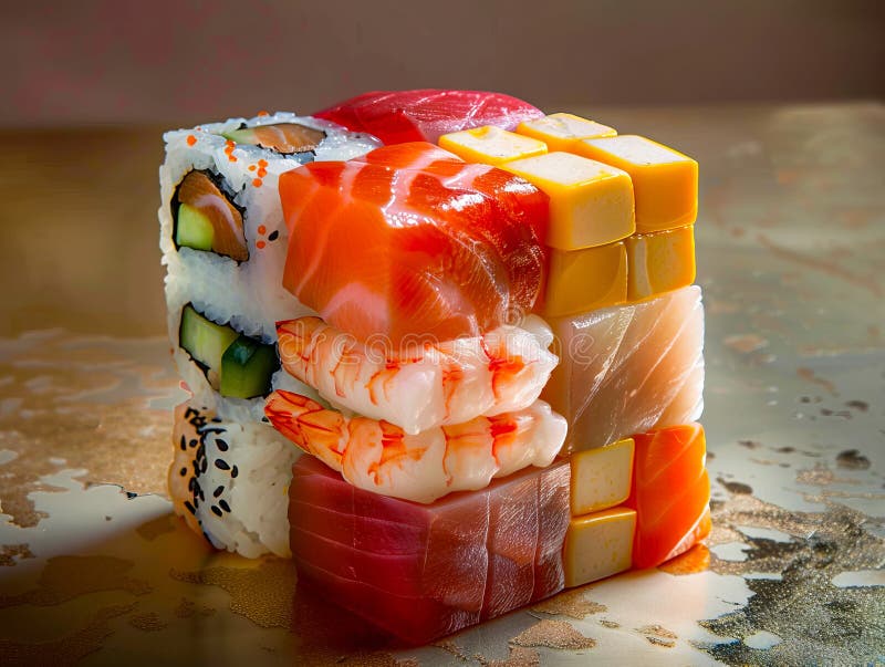 Sushi Cube by Satoshi Kobayashi Stock Image - Image of plate, platter ...