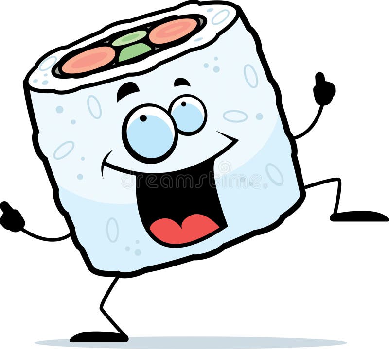 Sushi Dancing stock vector. Illustration of celebrating - 11585601