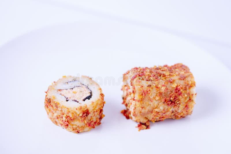 Sushi with Different Red Species on the Outside Stock Photo - Image of ...