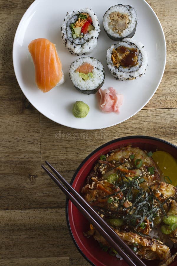 Mix Sushi Donburi In Bowl , Japanese Food Stock Image - Image of ...