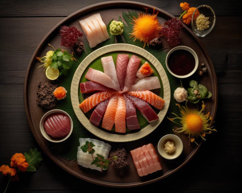 Sushi and Fish Slices. Generative AI Stock Illustration - Illustration ...