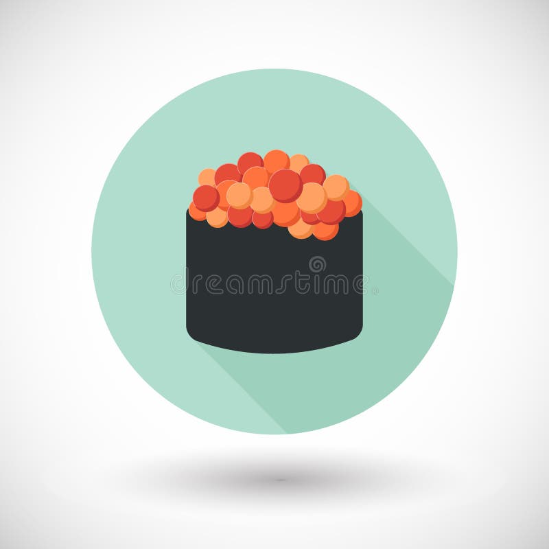 Sushi flat icon stock illustration. Illustration of traditional - 93089155