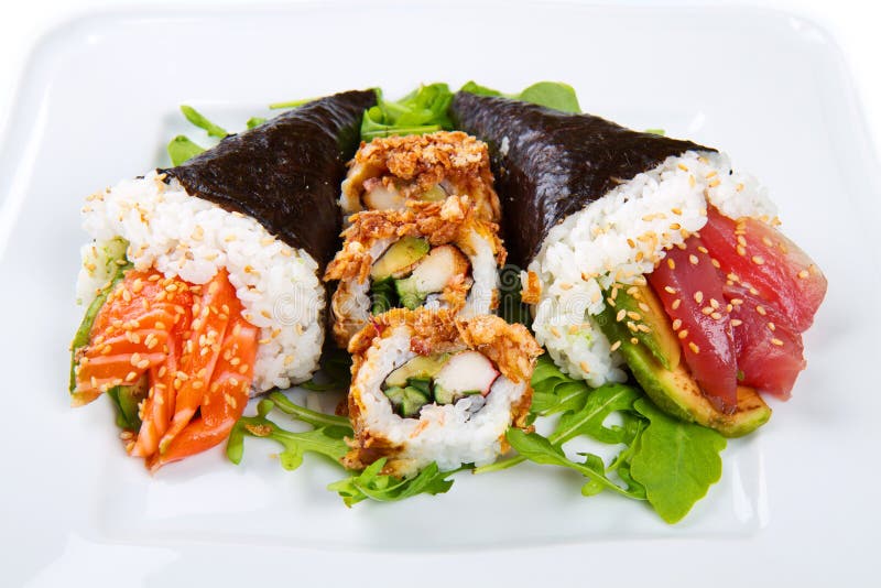 Sushi food stock image. Image of green, japan, color - 53700175