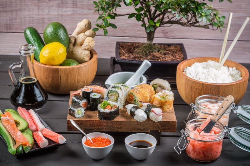 Sushi with Fresh Ingredients Stock Photo - Image of fresh, helthy: 40587048