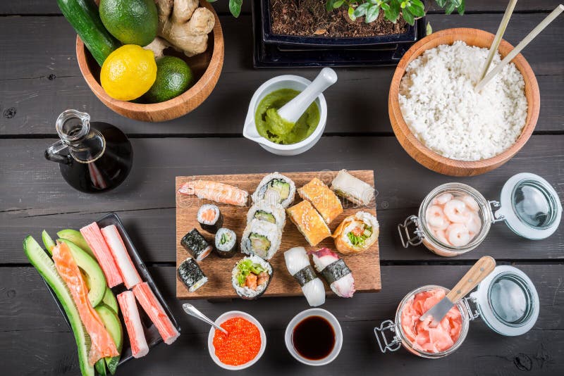 Sushi with Fresh Ingredients Stock Photo - Image of food, closeup: 42253570
