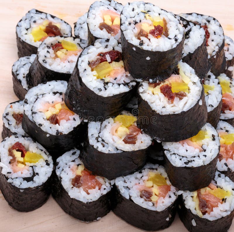 Sushi fresh maki rolls stock image. Image of foodstuff - 51674781