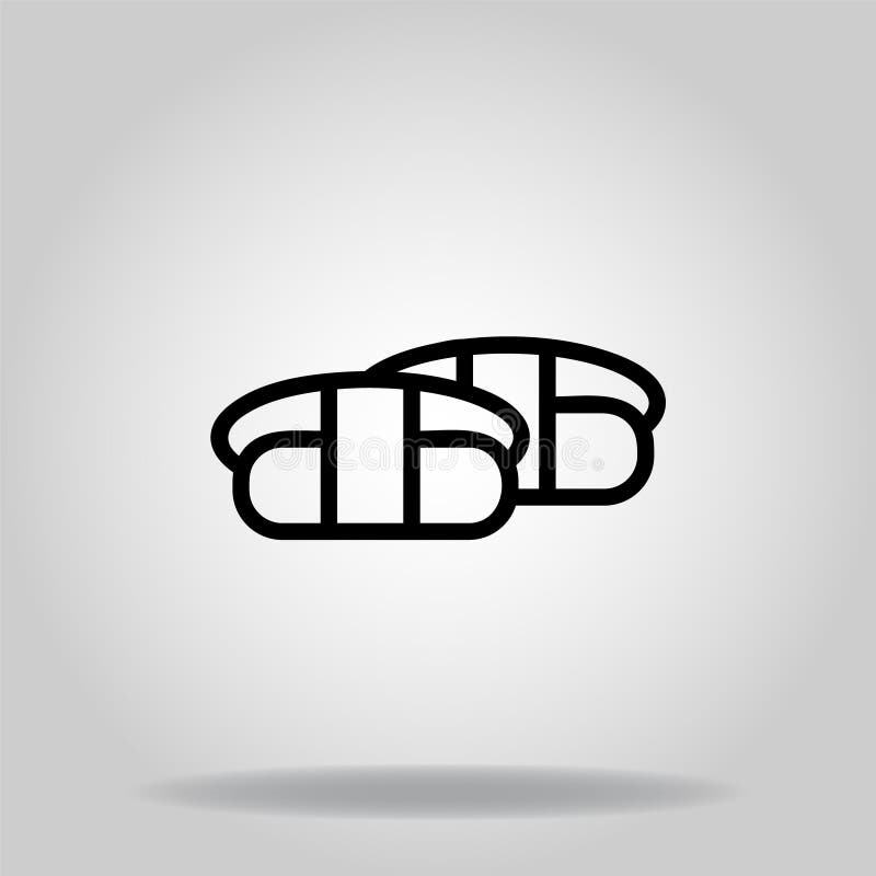 Sushi Icon or Logo in Outline Stock Vector - Illustration of sushi ...