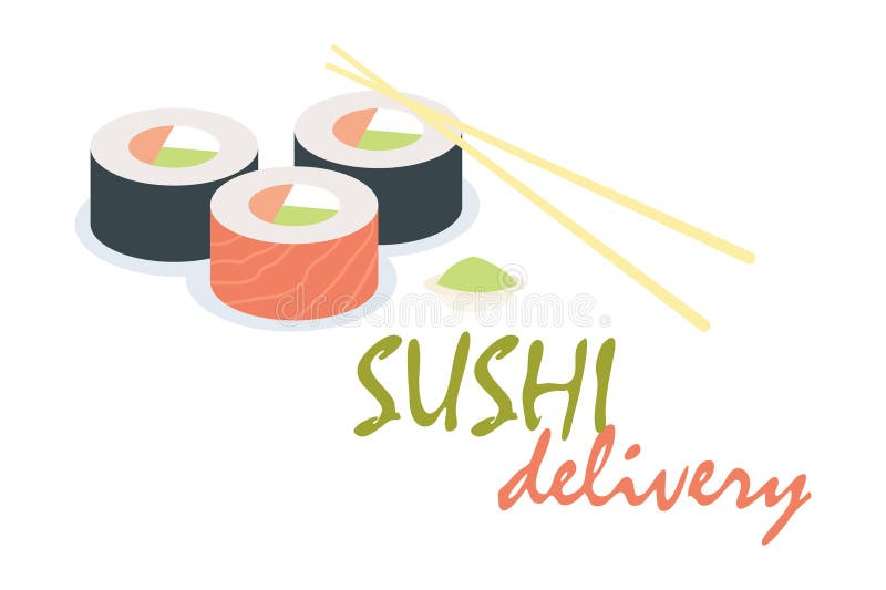 Sushi, Icons, Logo and Illustration Delivery Stock Illustration ...