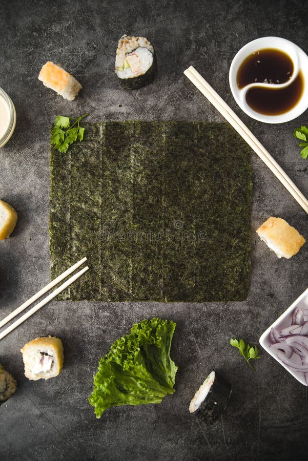 Sushi with Ingredients Vertical Frame. High Quality Photo Stock Image ...