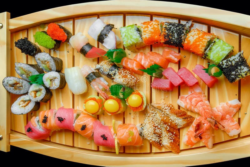 Sushi, Japanese Cuisine with Fresh Seafood Stock Image - Image of japan ...