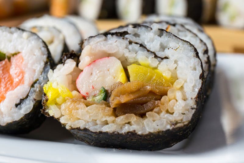 Sushi, Japanese seafood stock image. Image of gourmet - 44409913