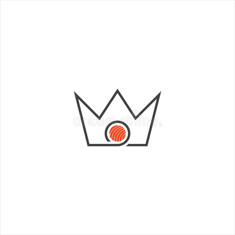 Crown Sushi Logo. Vector Japanese Seafood Restaurant Symbol of Fresh ...