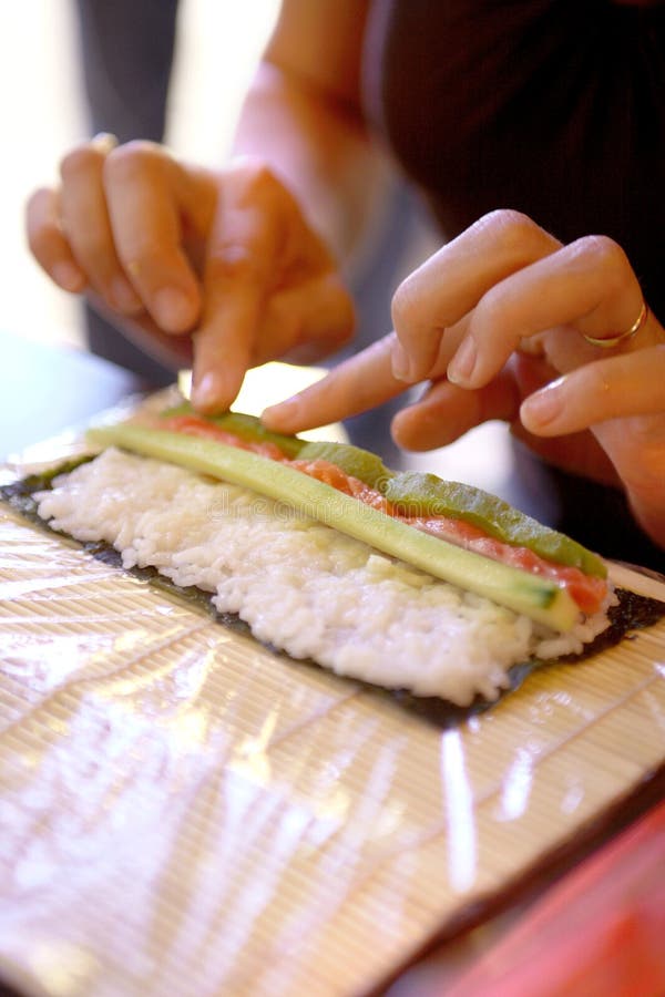 Sushi making process stock image. Image of main, algae - 7663243