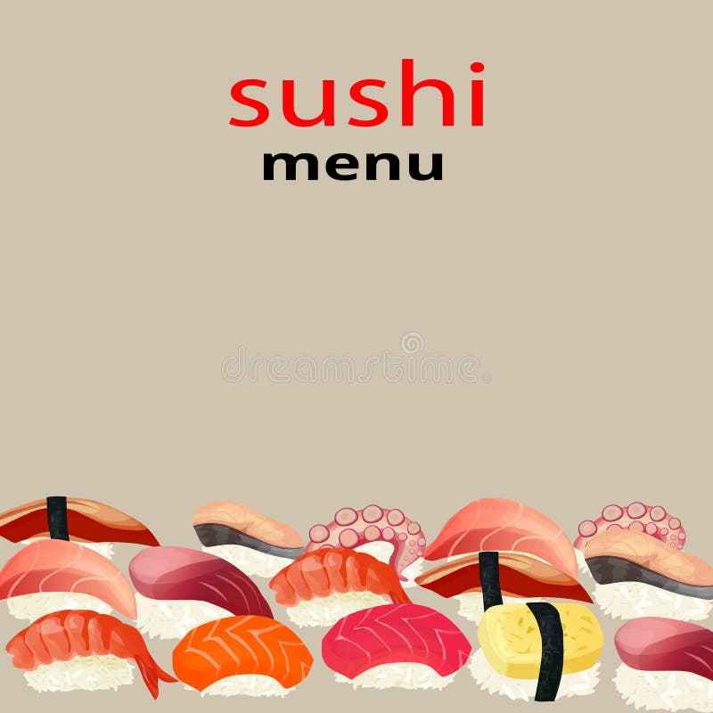 Sushi menu stock vector. Illustration of restaurant, character - 70008558