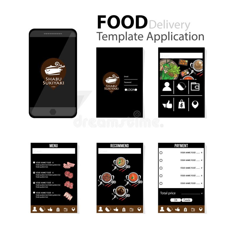 Sushi Menu Template Application Mobile Japanese Food Delivery Editorial ...