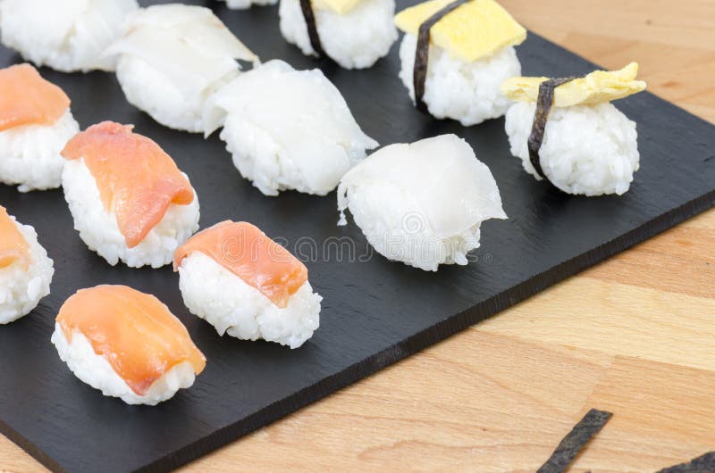 Sushi nigiri set stock image. Image of gourmet, culture - 80477715