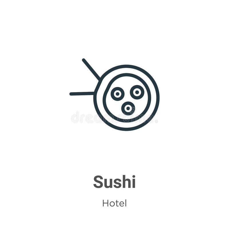 Sushi Outline Vector Icon. Thin Line Black Sushi Icon, Flat Vector ...