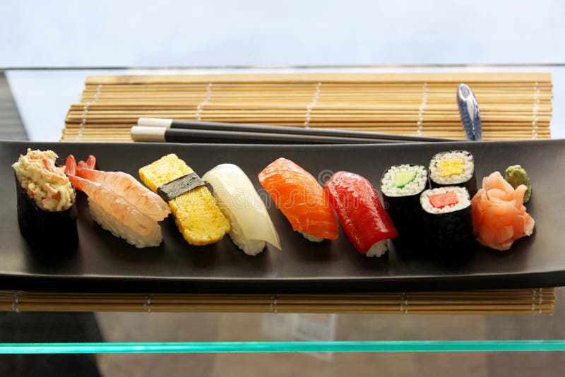 Sushi plate stock image. Image of tuna, fish, roll, seafood - 20737021