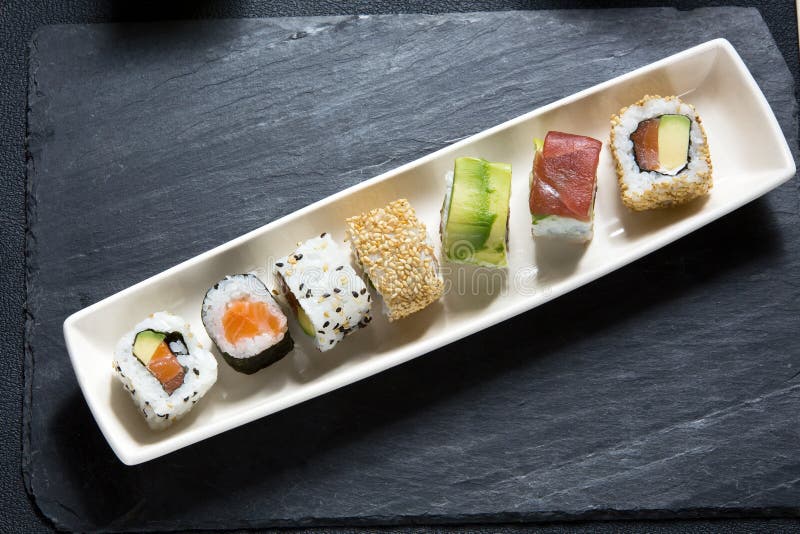 Sushi platter stock image. Image of diet, japanese, dinner - 54409783